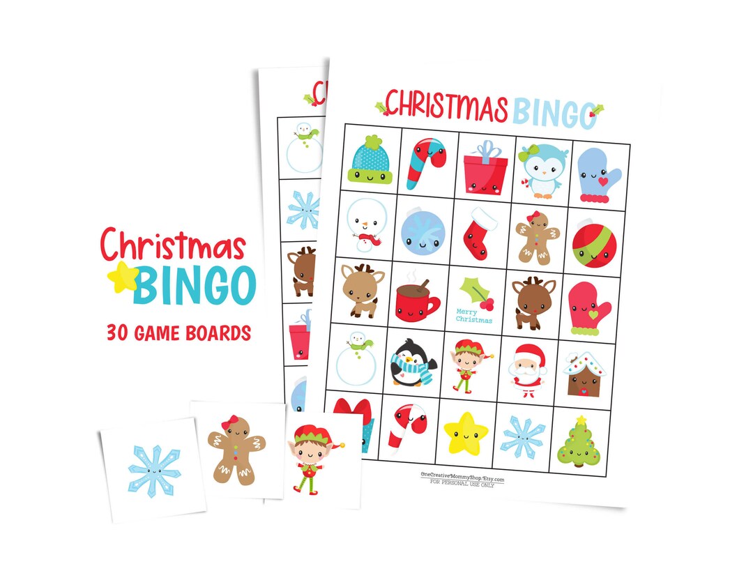 Christmas Bingo Game for Parties and Large Groups 30 Printable Game ...