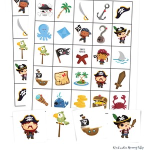 Pirate Bingo Game for Parties; 30 Printable Game Boards; Cute Gift Idea ...