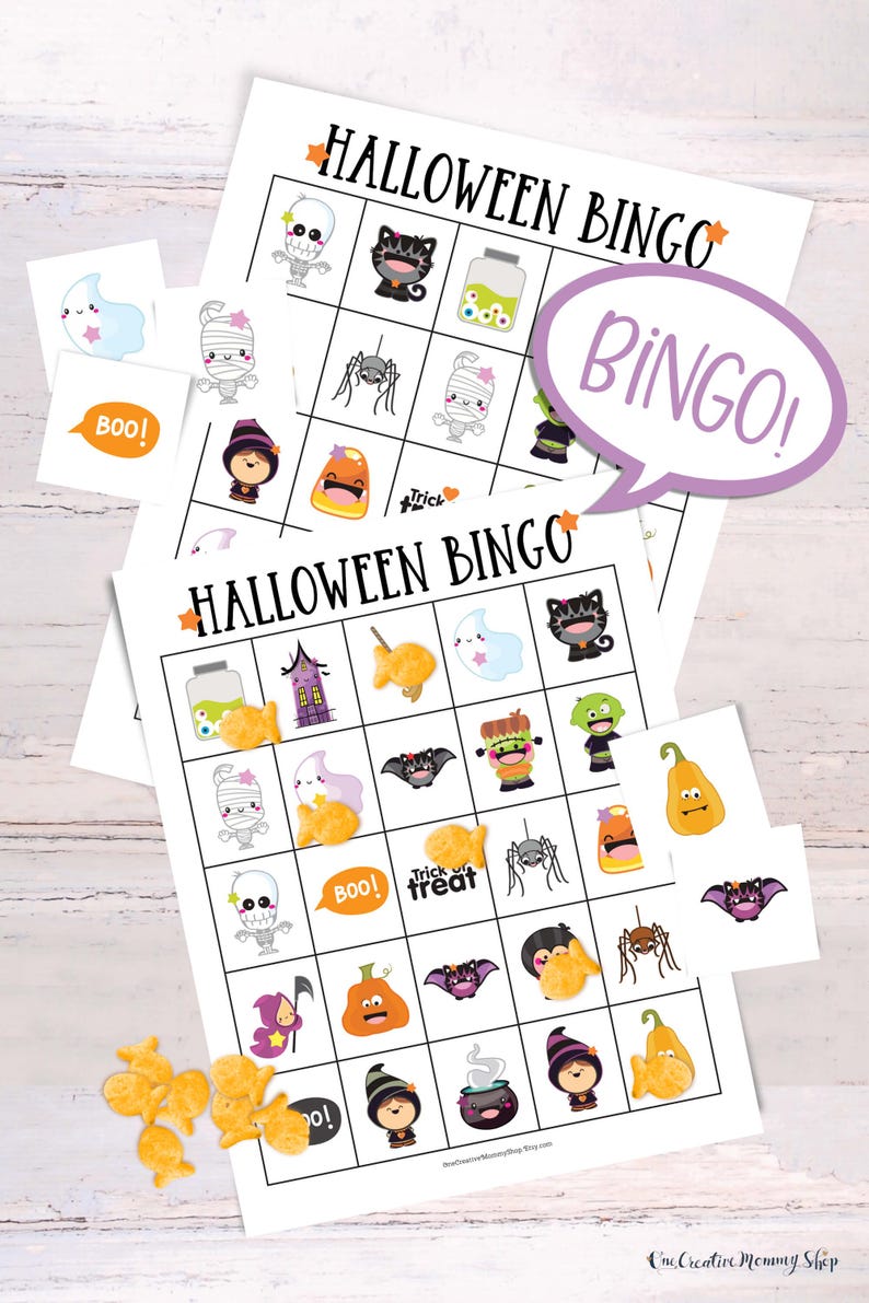 Halloween Bingo 30 Fun Printable Boards for All Ages; Game Boards for ...
