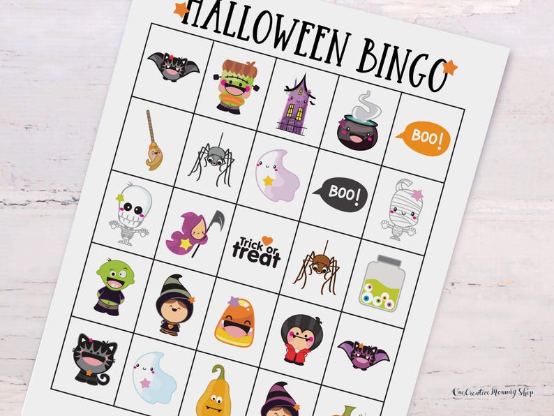 Halloween Bingo 60 Unique Printable Boards for All Ages; Game Boards ...