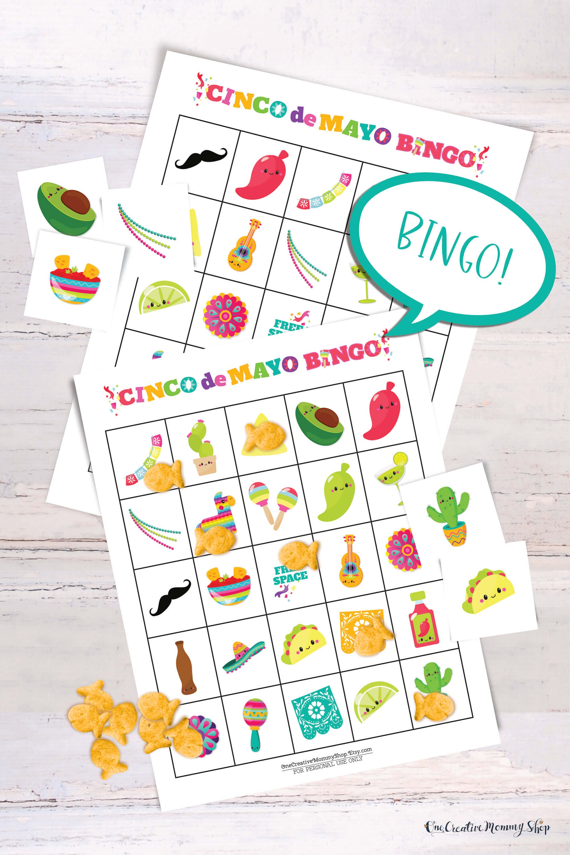 Cinco De Mayo Bingo Cards; 30 Printable Game Boards; Mexican Fiesta Fun ...