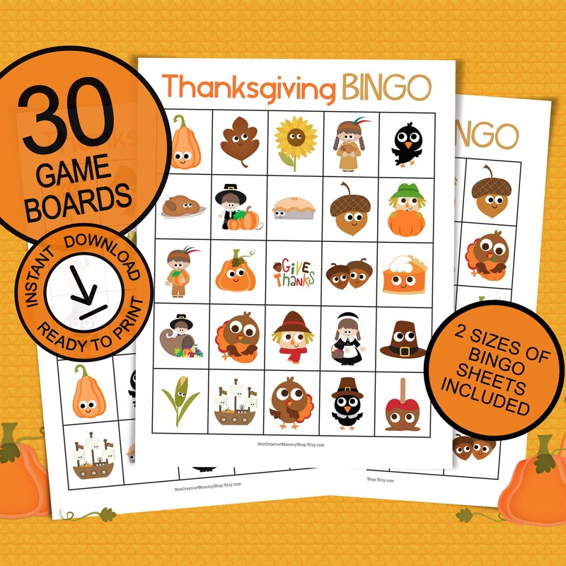Thanksgiving Bingo - Etsy