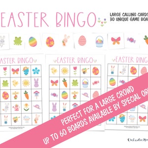 Easter Bingo Game for Kids Easter Party Fun for Large Groups 30 ...