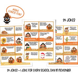 24 Printable Thanksgiving Jokes for Kids - Lunchbox Notes & Stickers ...
