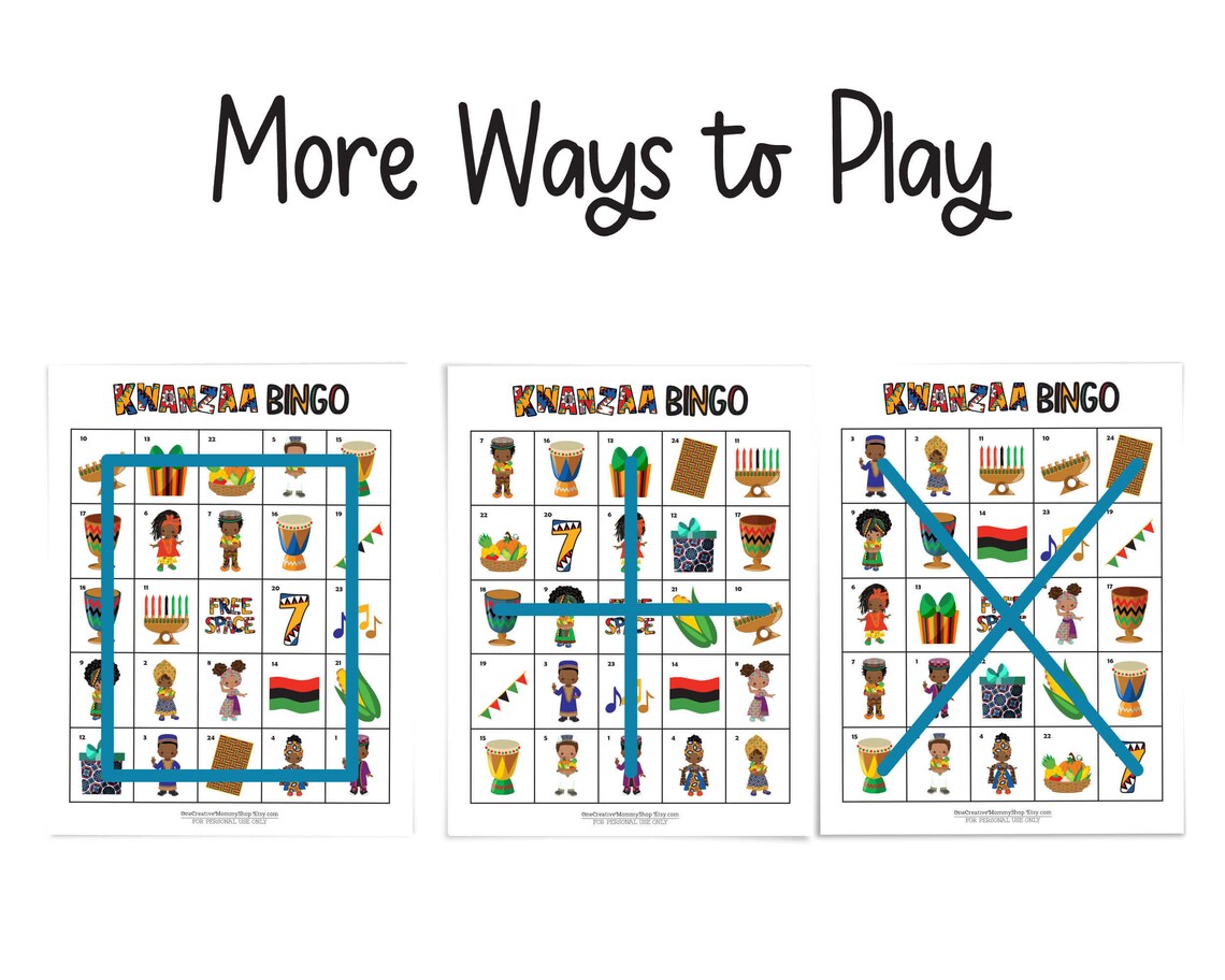 Kwanzaa Bingo Card Game for Parties and Family Gatherings; 30 Printable ...