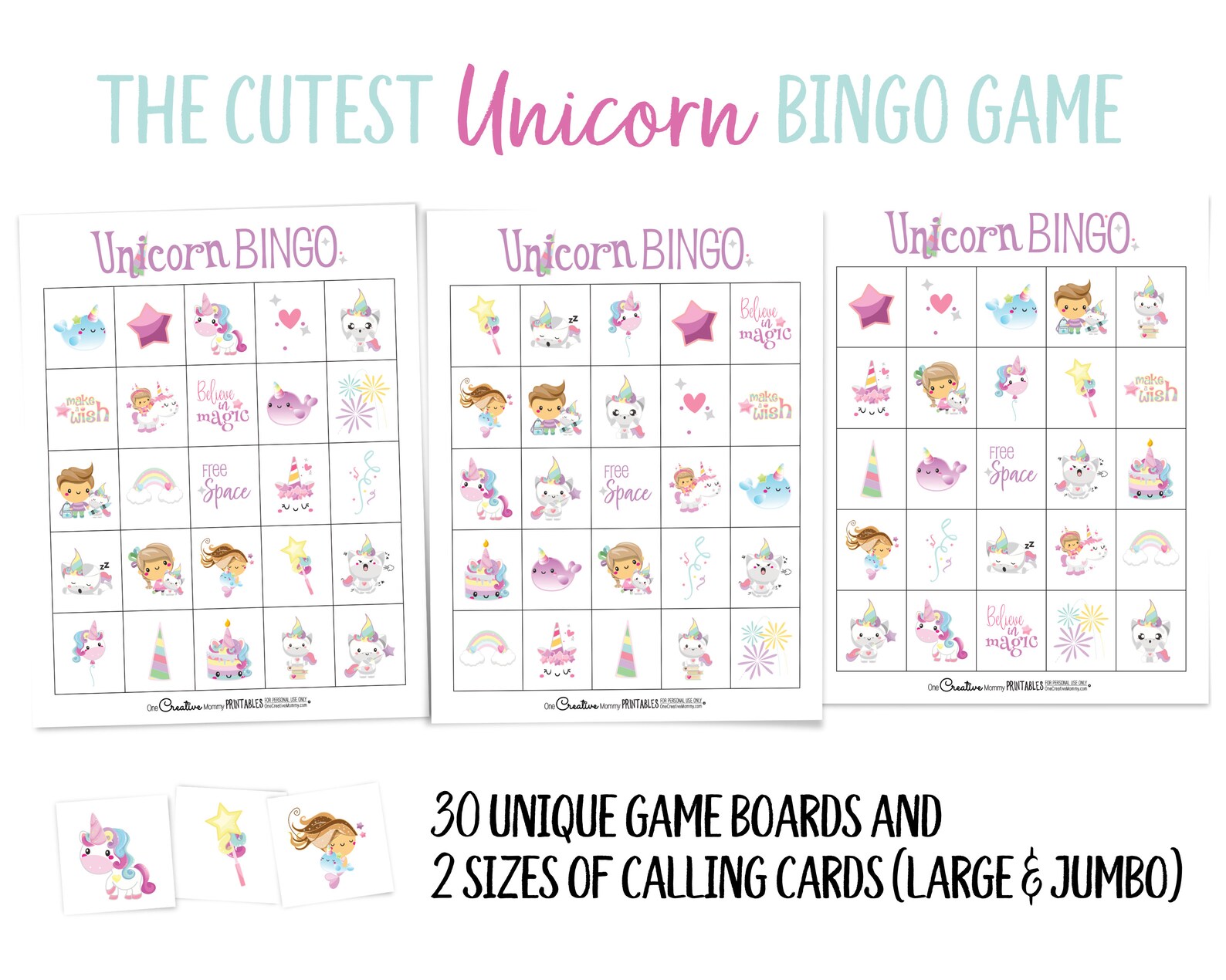 Unicorn Bingo Game - Etsy