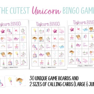 Unicorn Bingo Game - Etsy