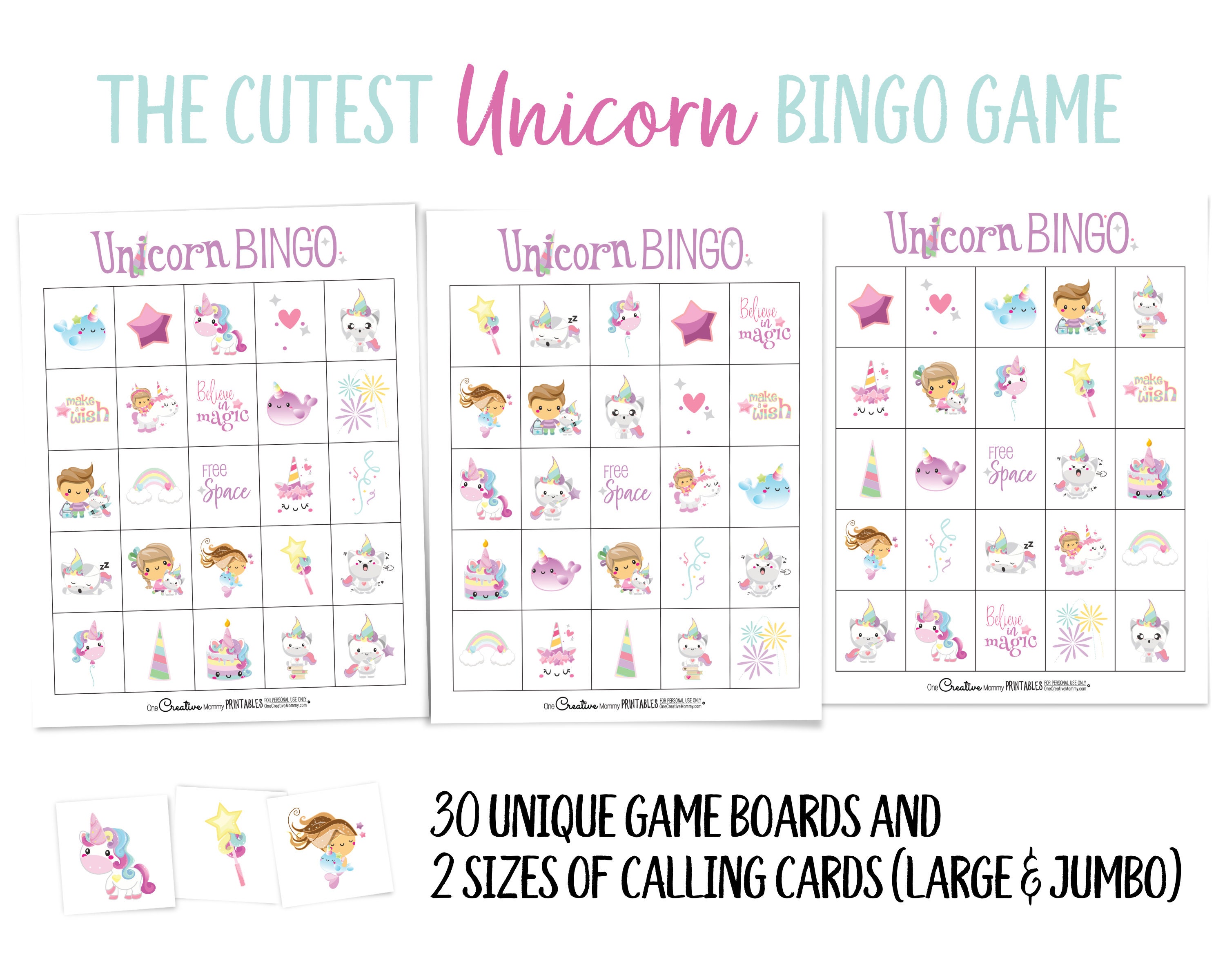 Unicorn Bingo Game - Etsy