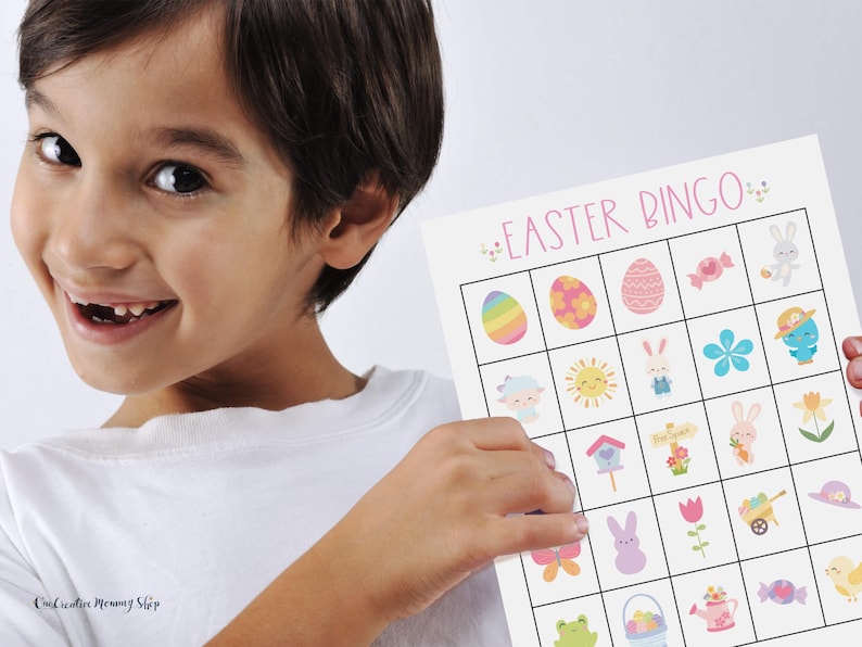 Easter Bingo Game for Kids; Easter Party Fun for Large Groups; 30 ...