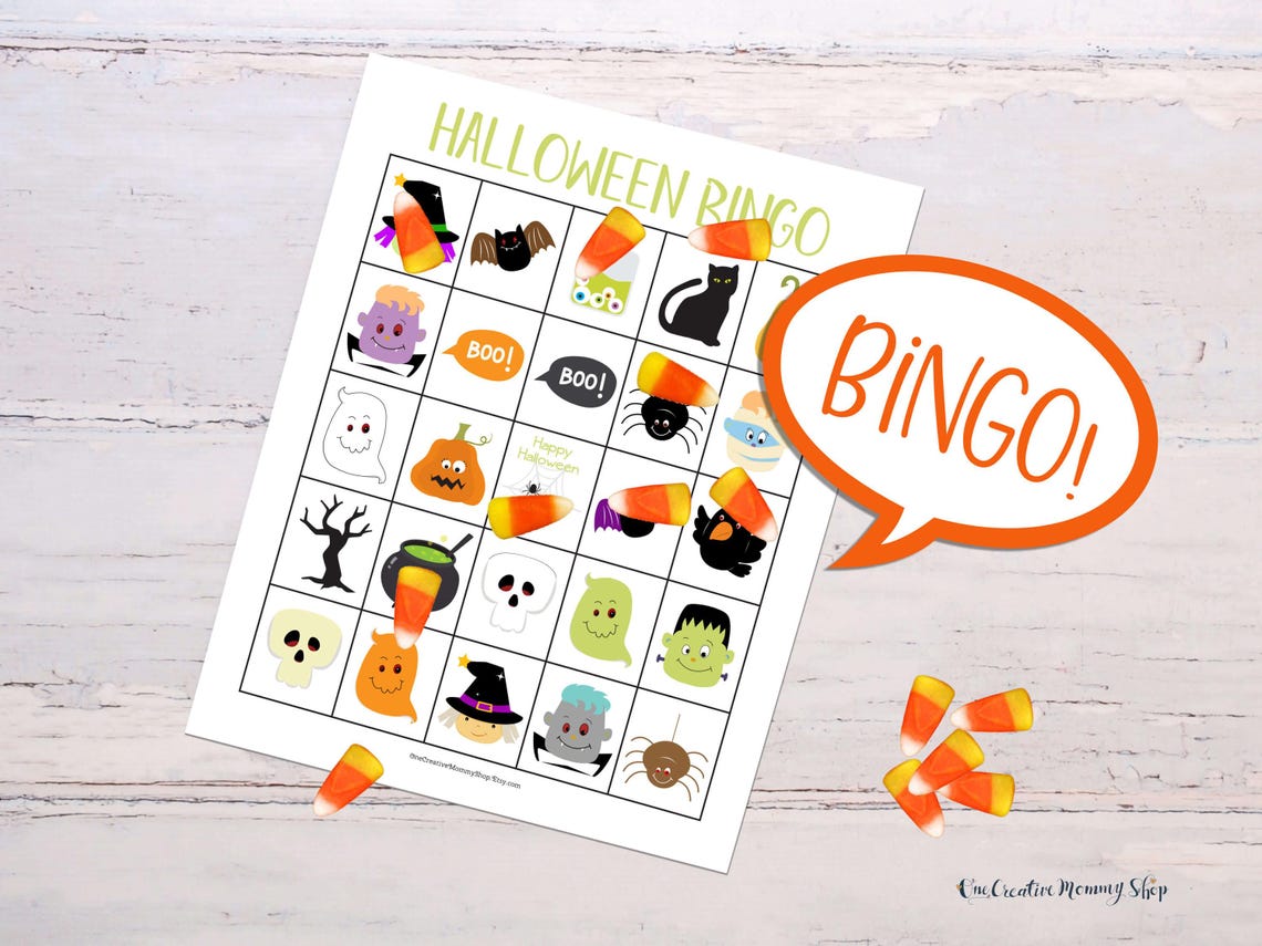 Halloween Bingo Spooky Card Game for Parties and Large Groups, 60 ...