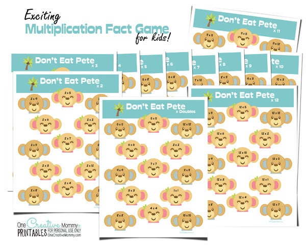 Multiplication Fact Game Don't Eat Pete - Etsy