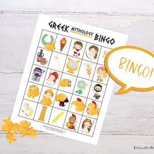 Greek Mythology Bingo Game for Kids Greek Gods and Goddesses 30 ...