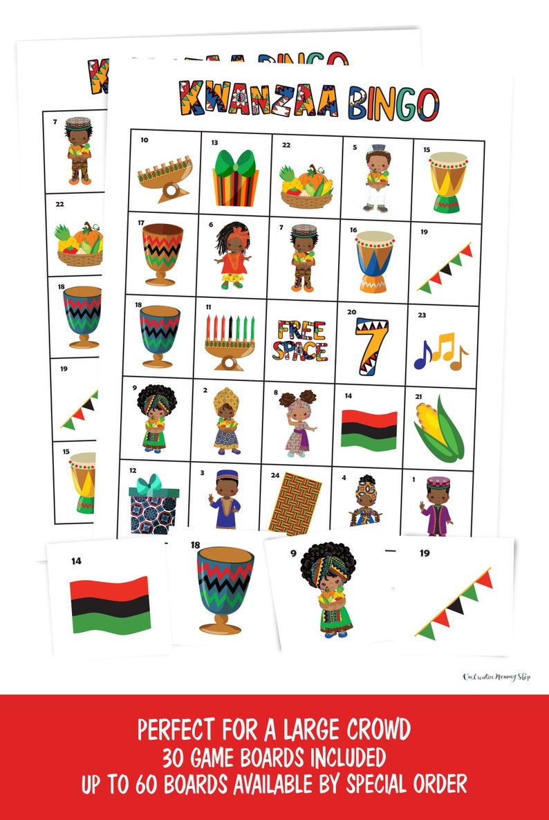 Kwanzaa Bingo Card Game for Parties and Family Gatherings; 30 Printable ...