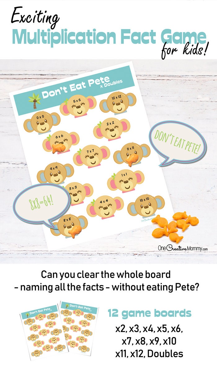 Multiplication Fact Game Don't Eat Pete - Etsy