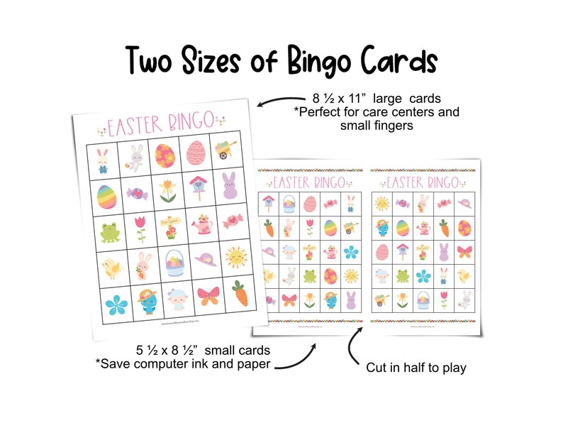 Easter Bingo Game for Kids; Easter Party Fun for Large Groups; 30 ...