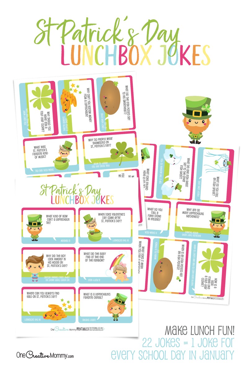 St. Patrick's Day Lunchbox Jokes for Kids - Etsy