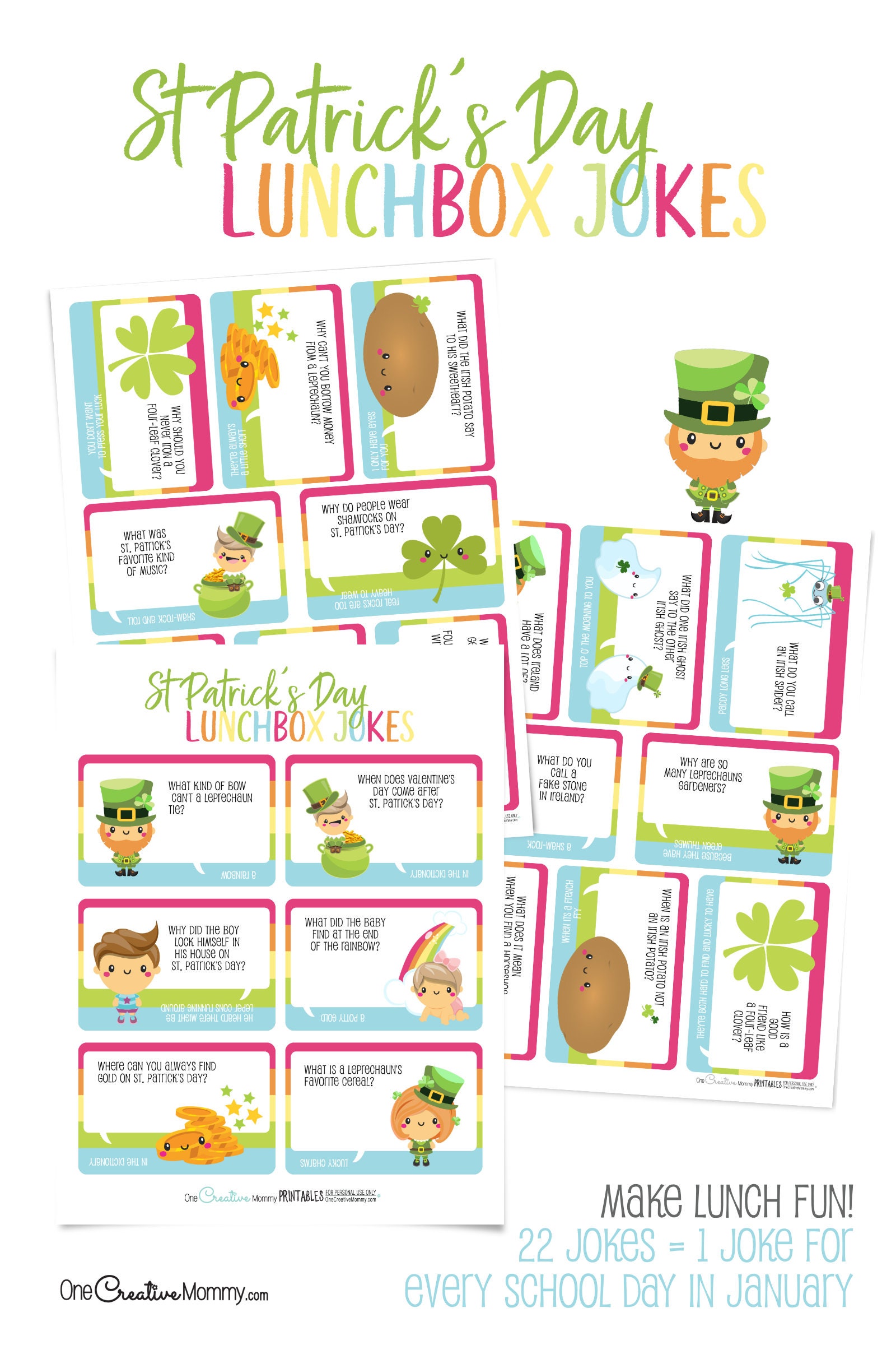 St. Patrick's Day Lunchbox Jokes for Kids - Etsy