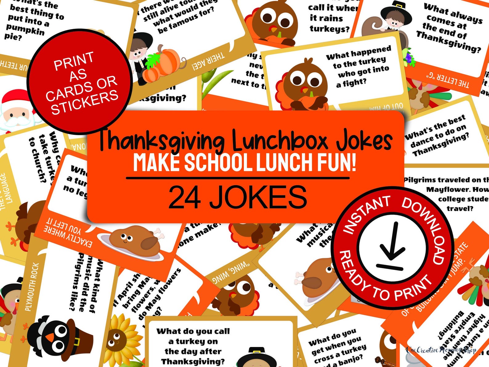 24 Printable Thanksgiving Jokes for Kids - Lunchbox Notes & Stickers ...
