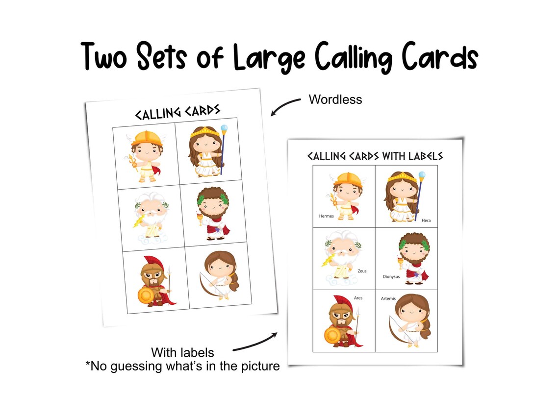 Greek Mythology Bingo Game for Kids; Greek Gods and Goddesses; 30 ...