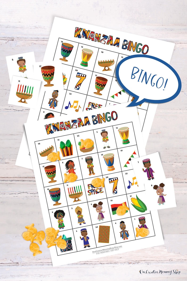 Kwanzaa Bingo Card Game for Parties and Family Gatherings; 30 Printable ...
