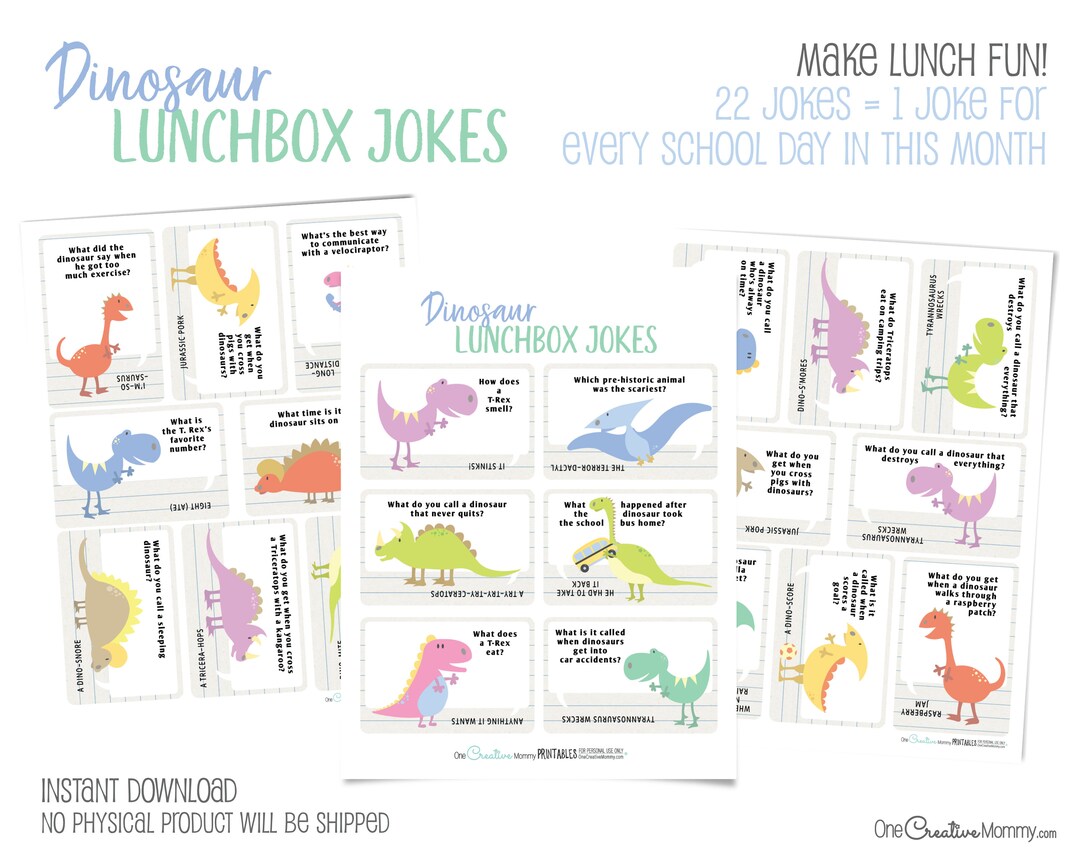 Dinosaur Lunchbox Jokes for Kids - Etsy