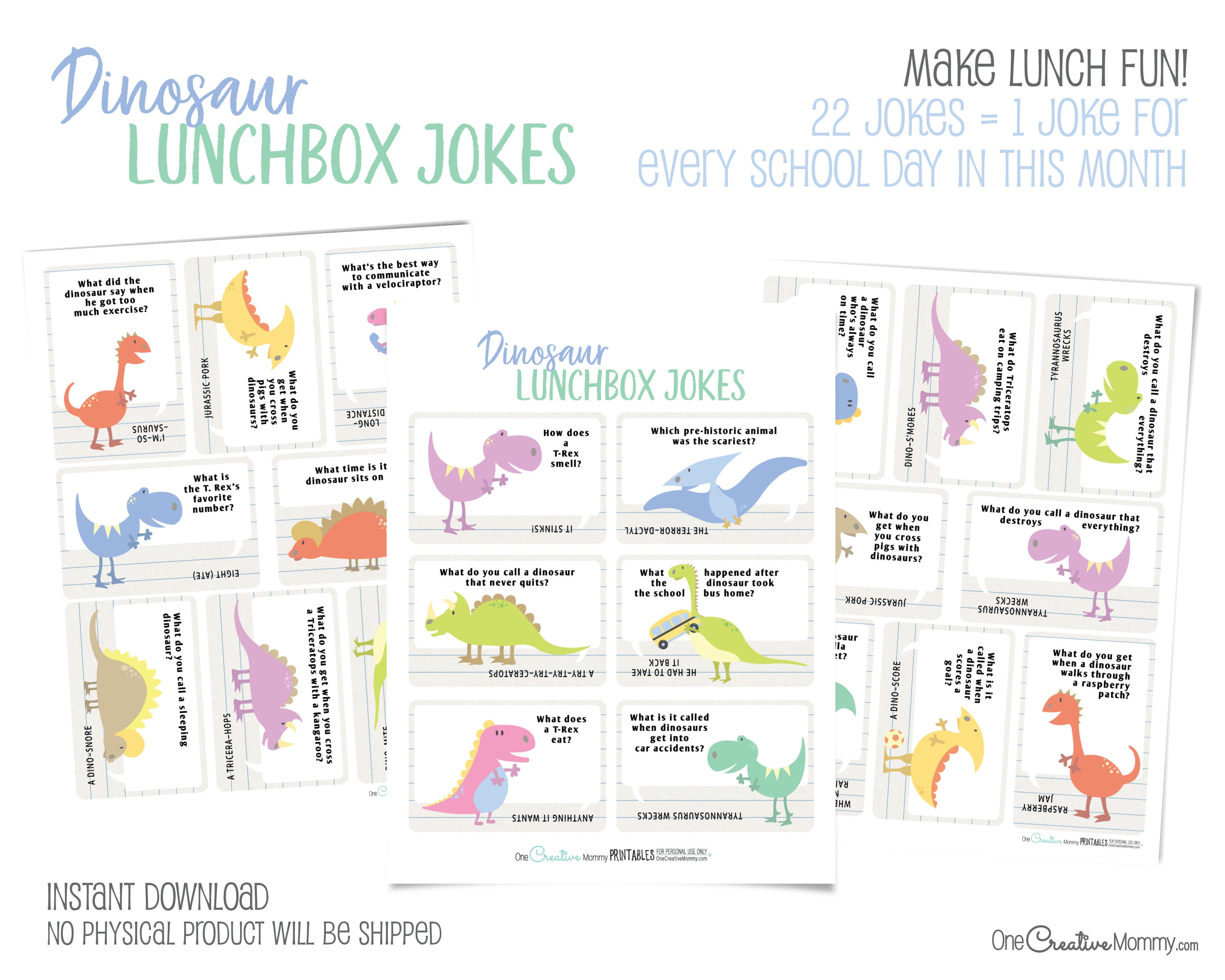 Dinosaur Lunchbox Jokes for Kids - Etsy
