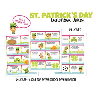 St. Patrick's Day Lunchbox Jokes for Kids; Cute Leprechaun Jokes ...