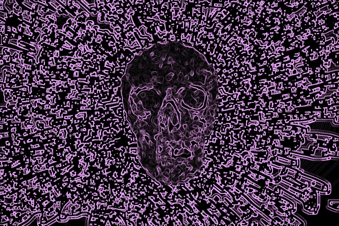 Purple Pride Corrupted Skull Background PNG - Etsy