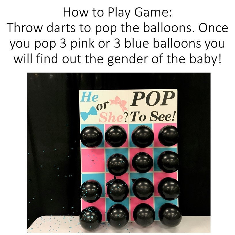 Gender Reveal Poster Board Game Kit | Etsy