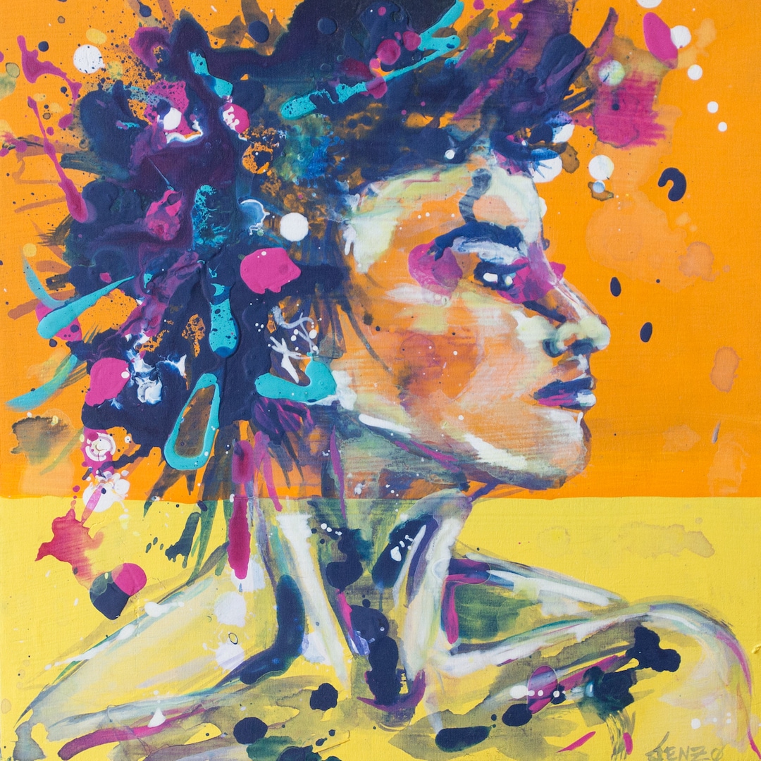 Vibrant Portrait Painting - Etsy