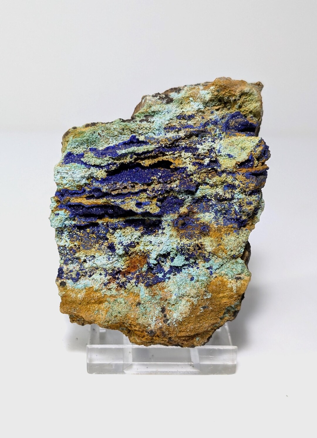 Azurite With Malachite and Aurichalcite Crystals , Rare Clear Mineral ...