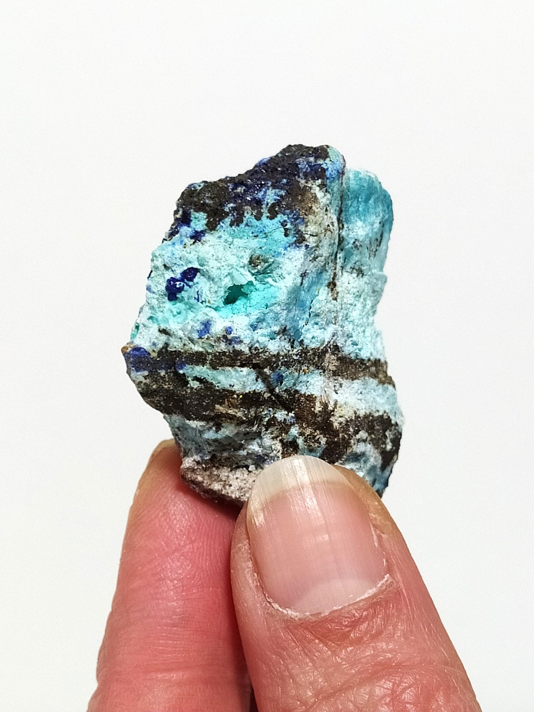 Sky Blue Gibbsite on Matrix, Greek Mineral, Blue Gift ,raw Stone ...
