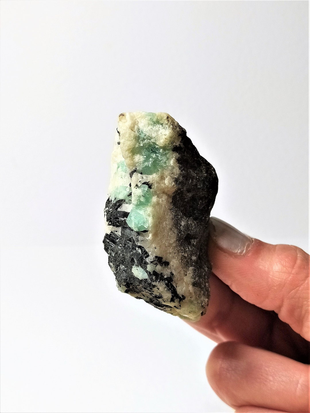 Emerald With Tourmaline in Matrix, Amazing Specimen , Green -black ...