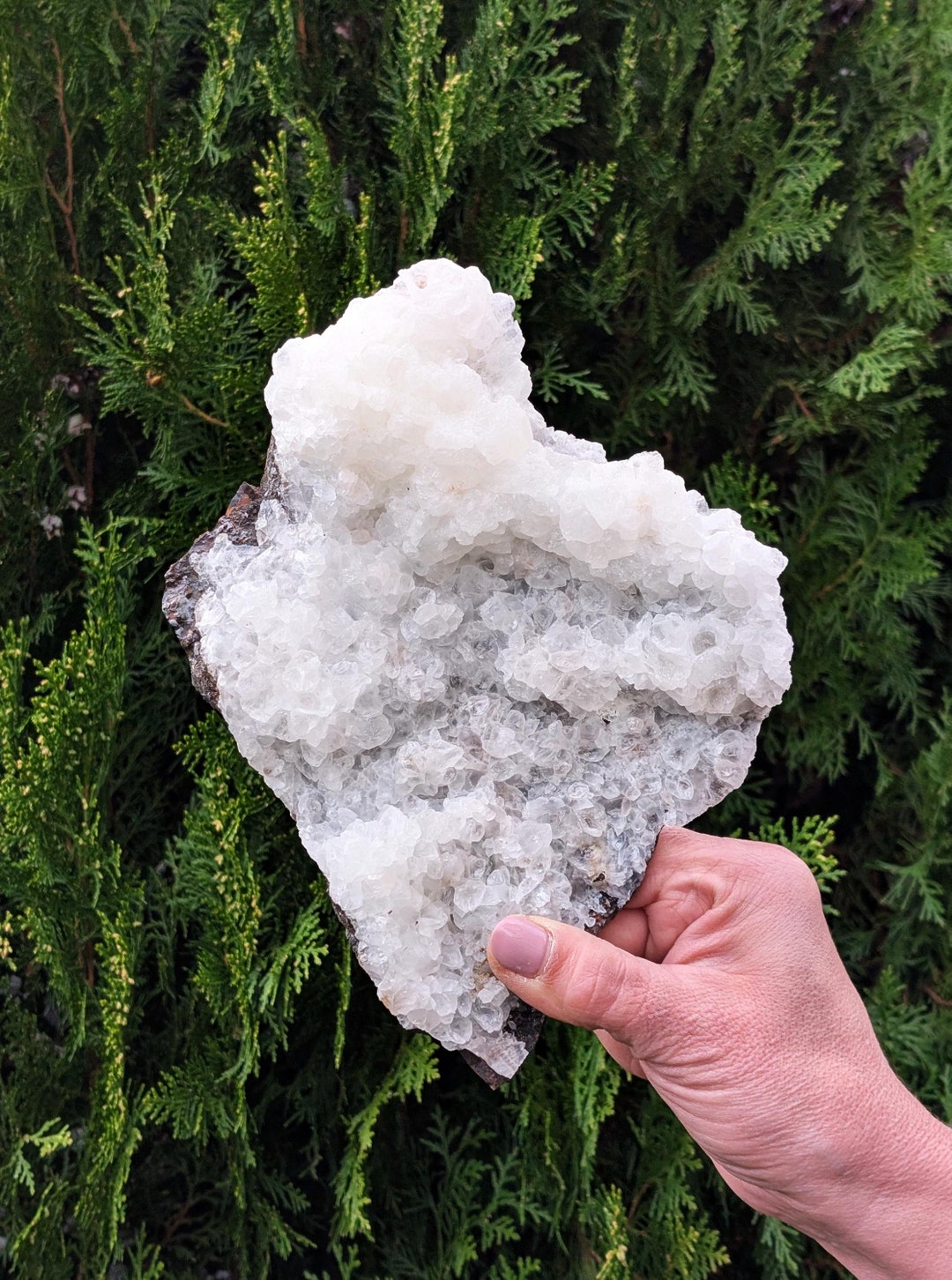 Crystalline White Calcite Specimen, Greek Mineral, Shiny Healing Stone ...