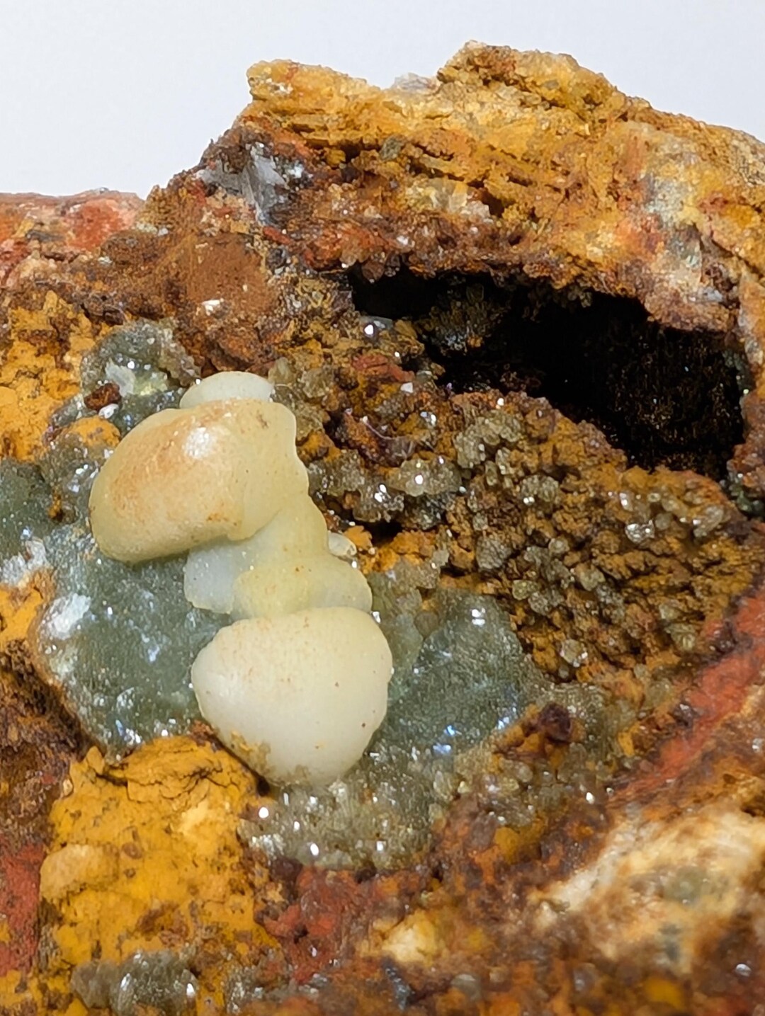 Smithsonite With Adamite and Aragonite in Red Limonite Rocks ,greek ...