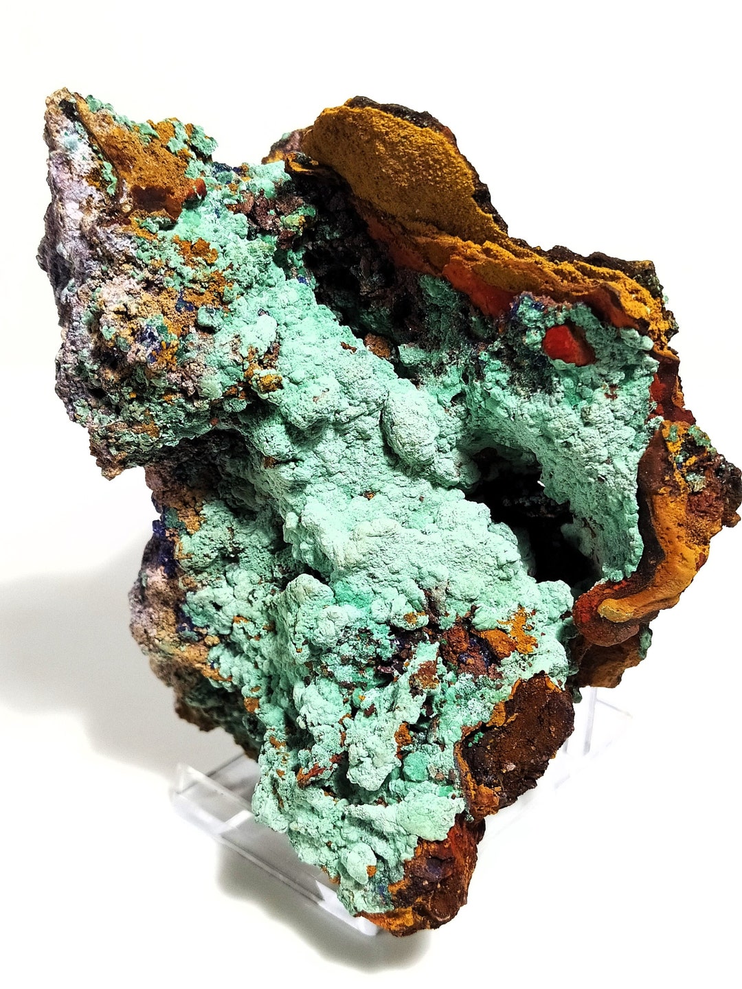 Malachite and Microcrystals Azurite Greek Minerals Rare Green Crystals ...