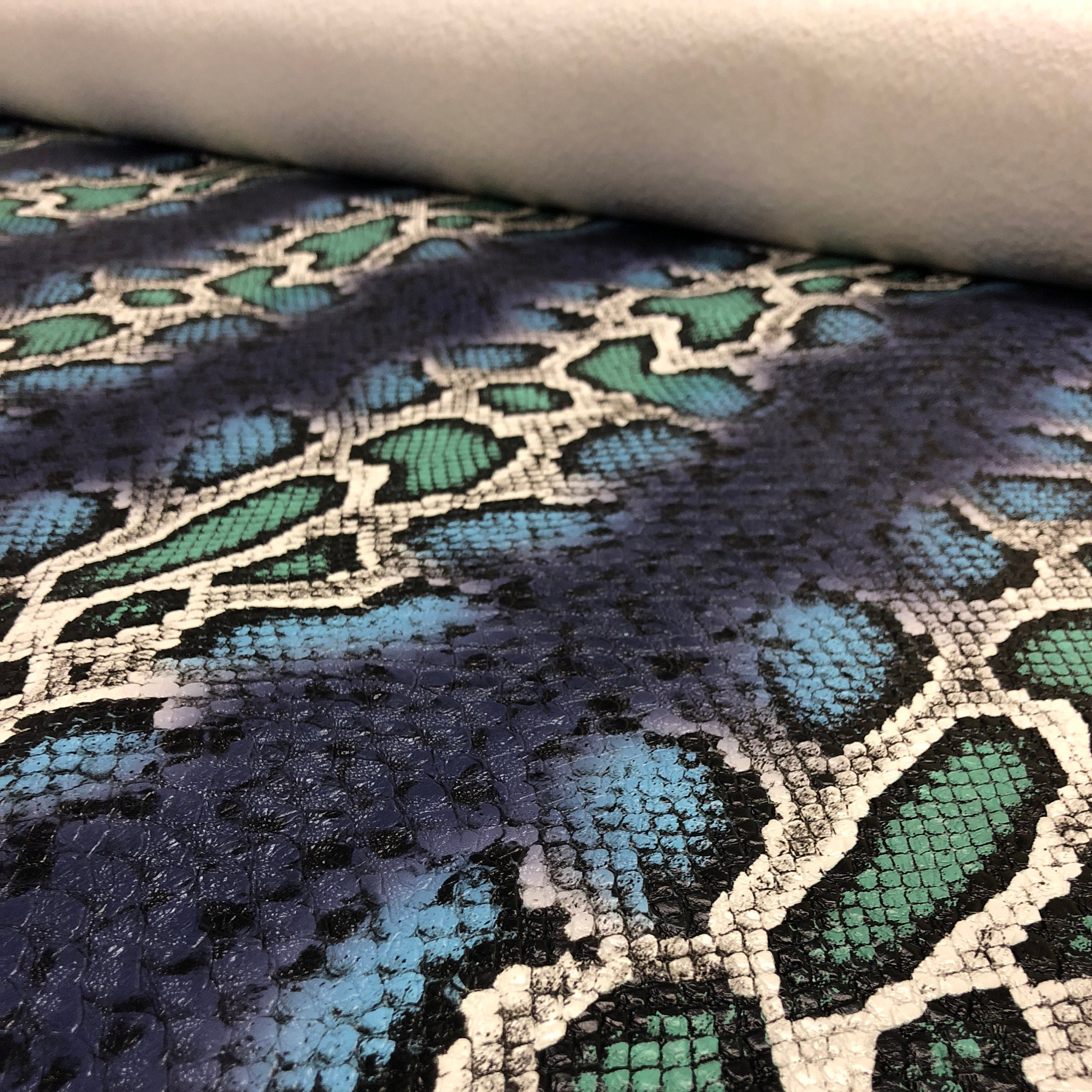 PYTHON Animal Print Leatherette Faux Leather Vinyl - Etsy