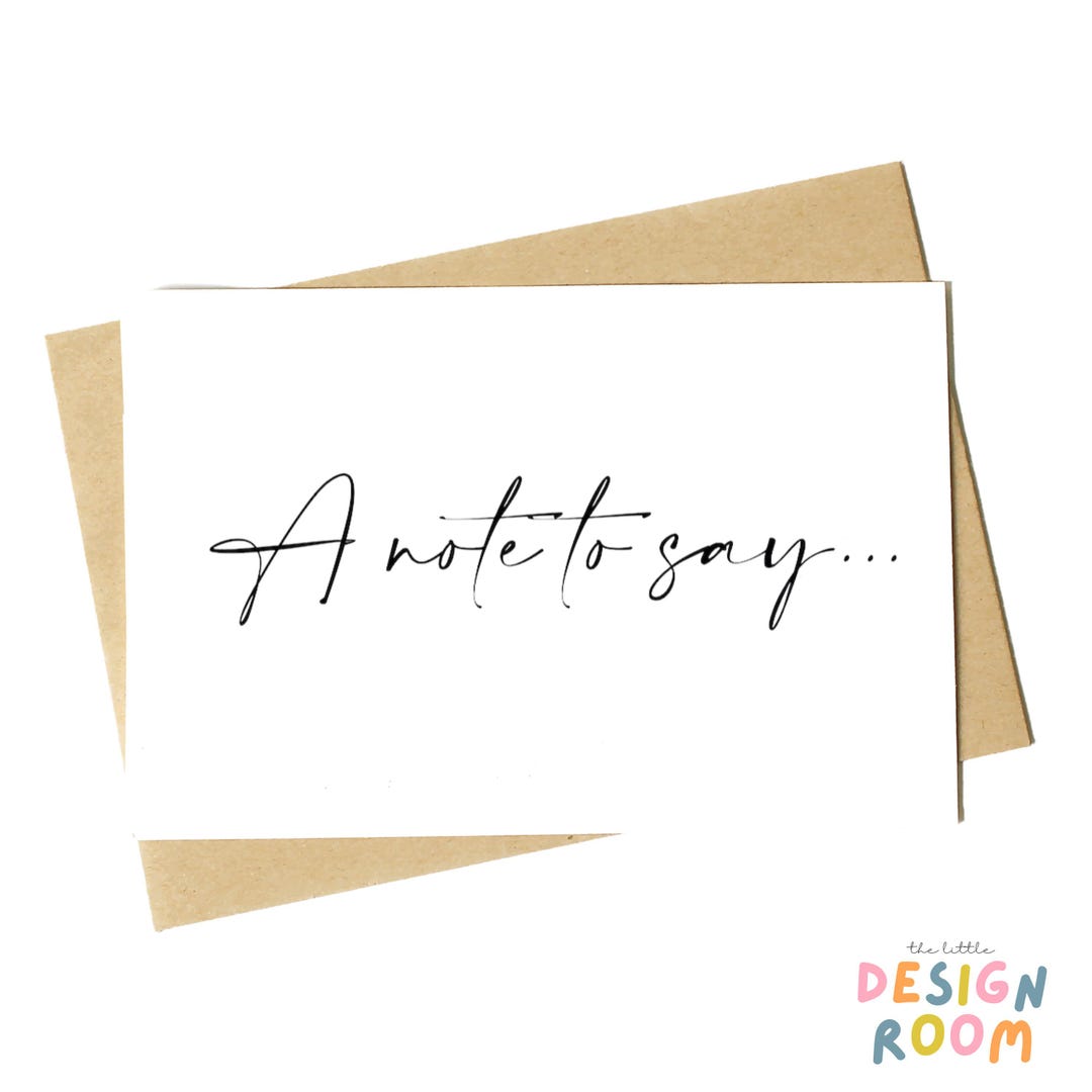 Blank Note | Note to Say | Generic Card | Keep in Touch | Greetings ...
