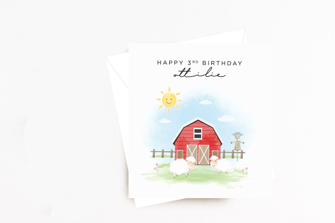 Personalised Birthday Card | Farm Birthday | Birthday Card | Birthday ...