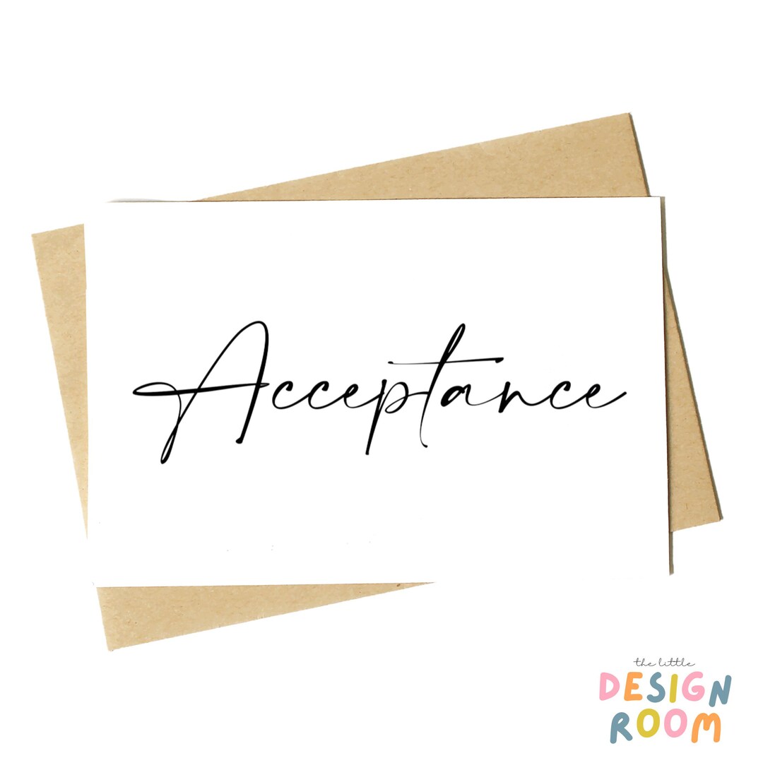 Acceptance Card: A6 Classic RSVP Note With Kraft Envelope - Etsy Australia