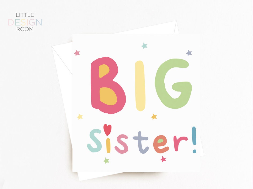 New Sibling Card: Big Sister/brother Announcement (6x6in) - Etsy