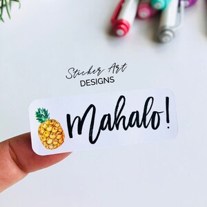 37 Pineapple MAHALO Stickers, Happy Mail Stickers, Pineapple, Packaging ...