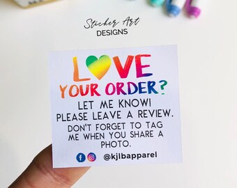 Gold Custom Business Labels Leave a Review Stickers Thank - Etsy