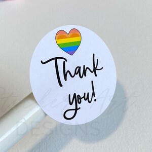 16 Thank You Rainbow Stickers Pride Stickers Pride Thank You - Etsy