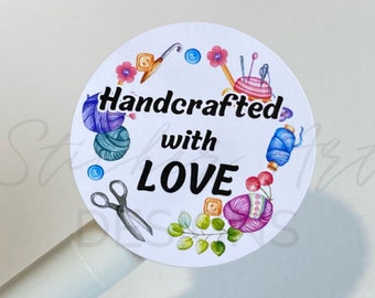 35 Crocheted With Love Heart Shaped Stickers Labels Packaging Cute ...