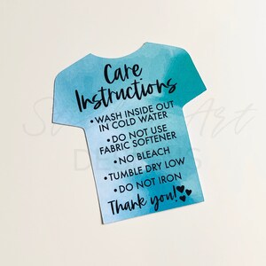 Sublimation Shirt Care, Custom T-shirt Supplies, T-shirt Care Cards ...