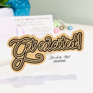27 Get Excited Stickers Thank You Brown Labels Thank You - Etsy