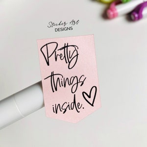 48 Pink Custom Stickers, Pretty Things Inside Stickers, Business ...
