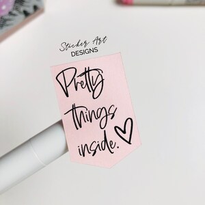 48 Pink Custom Stickers, Pretty Things Inside Stickers, Business ...