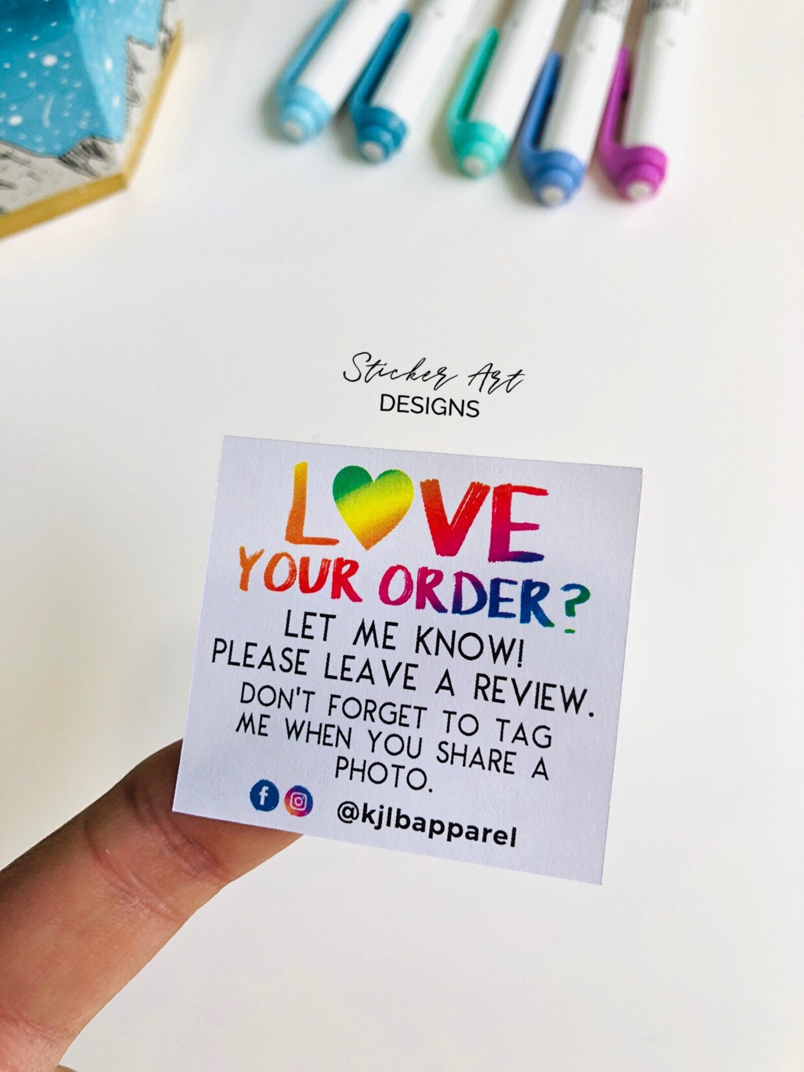 Review Business Labels, Rainbow Stickers, Small Business Stickers ...